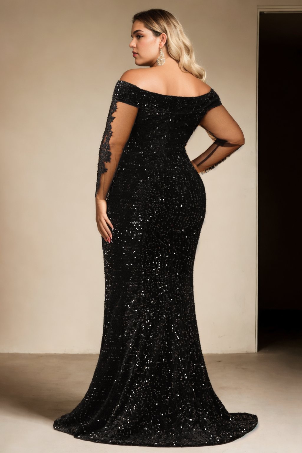 Adele Plus Size Black Mermaid Gown– Hello Curve