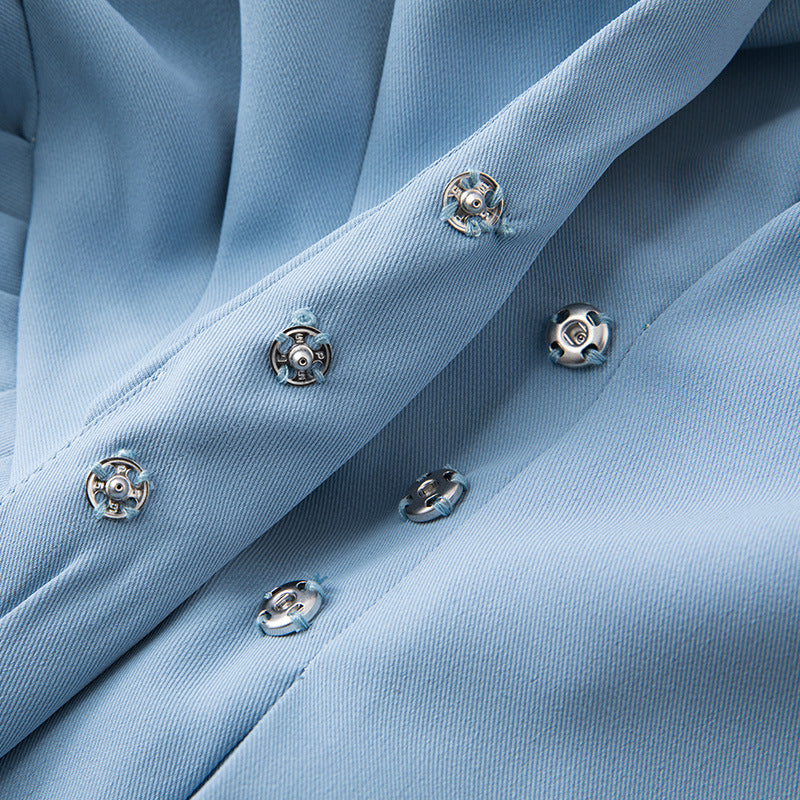 Plus Size Blue Trench Shirt Dress– Hello Curve