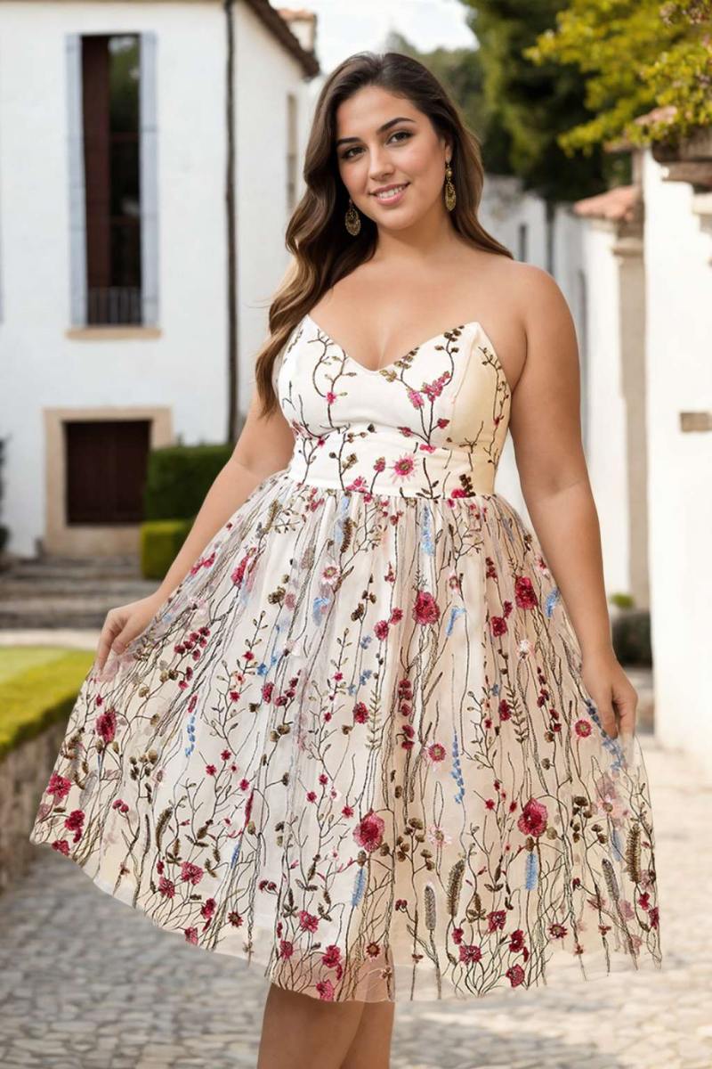 Lauder Plus Size Bustier Floral Tutu Dress– Hello Curve