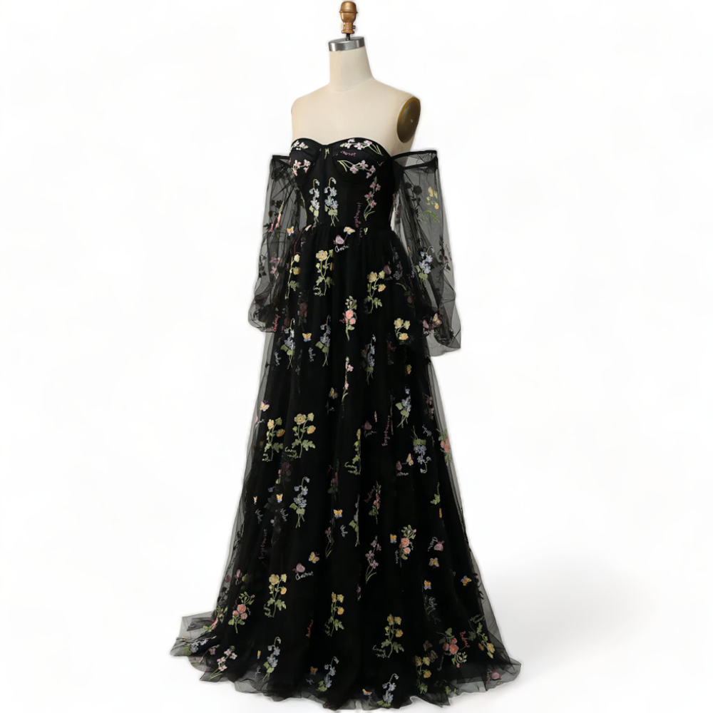 Sophiah Plus Size Corset with Sleeves Evening Dress– Hello Curve