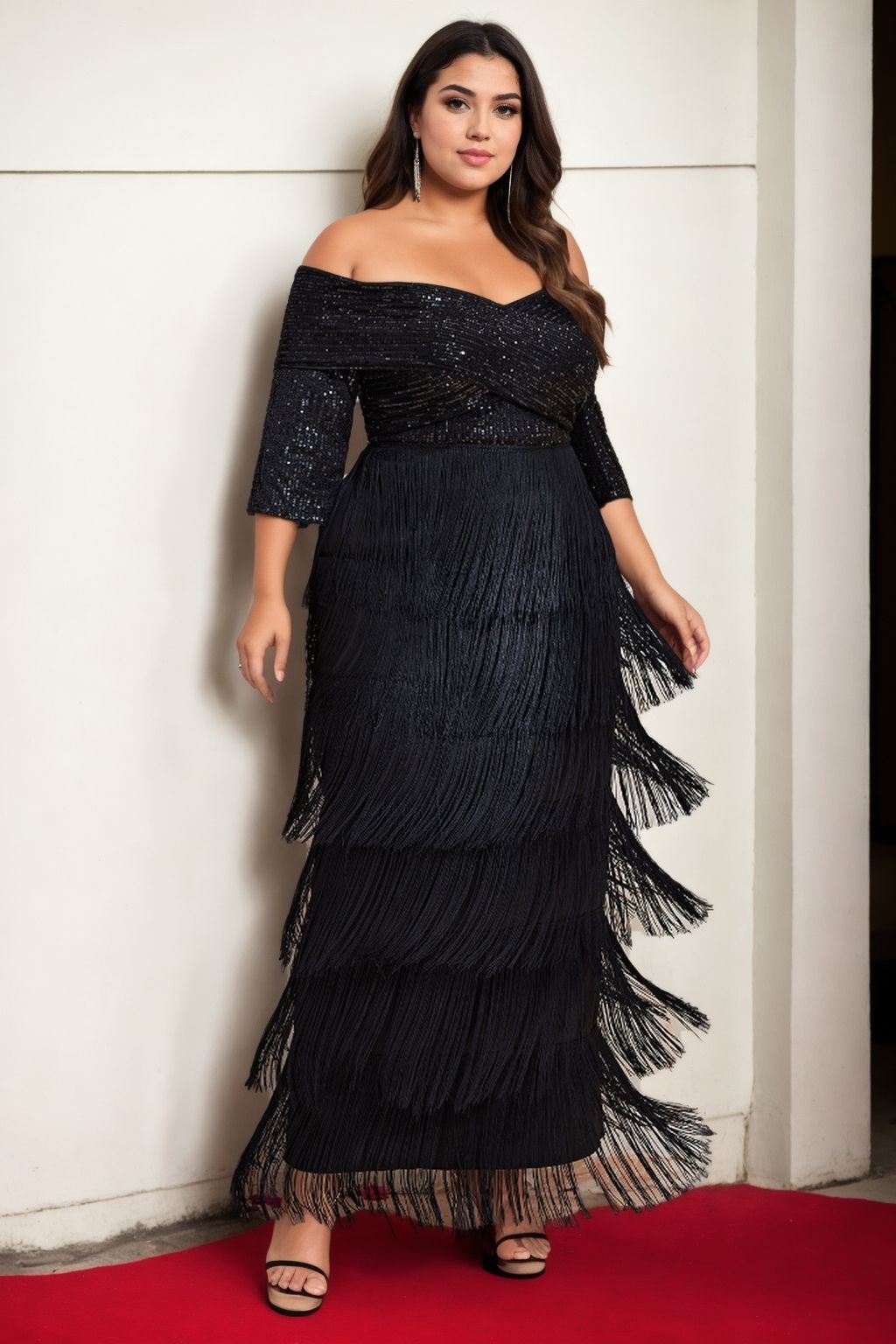 Nicole Plus Size Flapper Evening Dress– Hello Curve