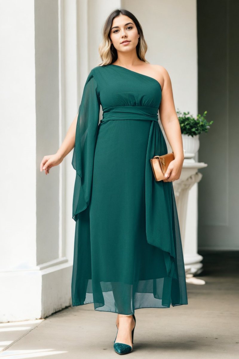 Aarti Plus Size Green Toga Dress– Hello Curve