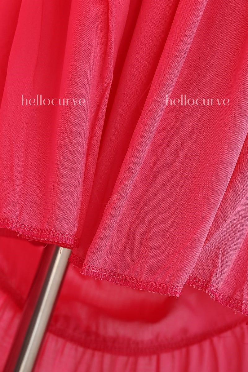 Ausha Plus Size Hot Pink Maxi Dress– Hello Curve