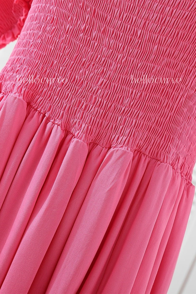 Ausha Plus Size Hot Pink Maxi Dress– Hello Curve