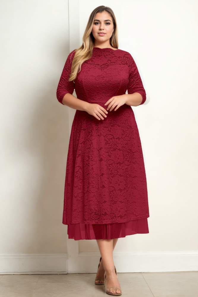 Eloise Plus Size Lace Cocktail Dress– Hello Curve