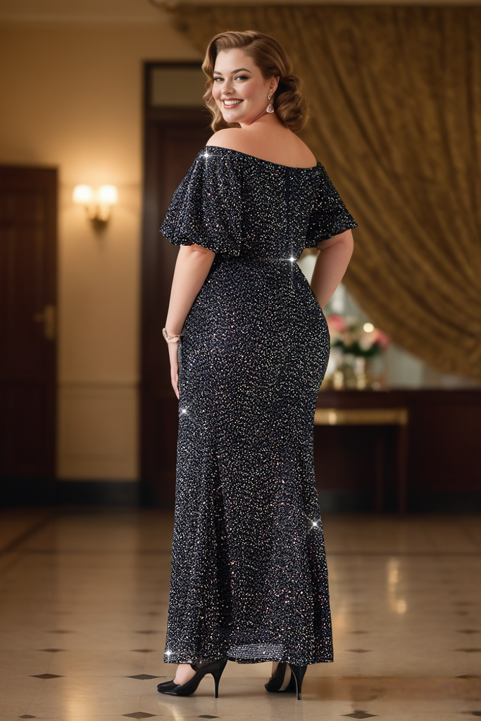 Ayva Plus Size Navy Mermaid Gown– Hello Curve