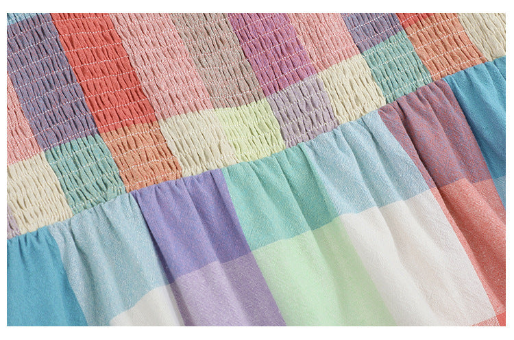 Plus Size Rainbow Checked Maxi Dress– Hello Curve