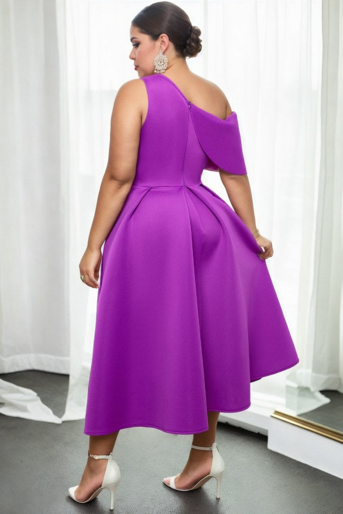 Etta Plus Size Royal Purple Cocktail Dress– Hello Curve