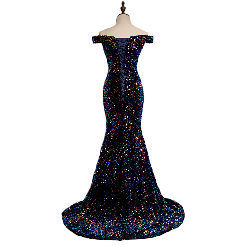 Plus Size Sequins Off Shoulder Fishtail Gown– Hello Curve