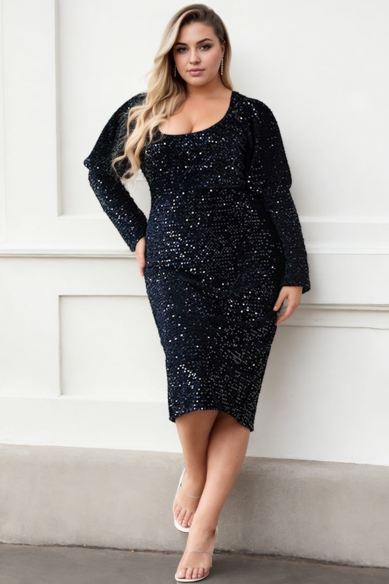 Alexa Plus Size Sequin Party Dress– Hello Curve