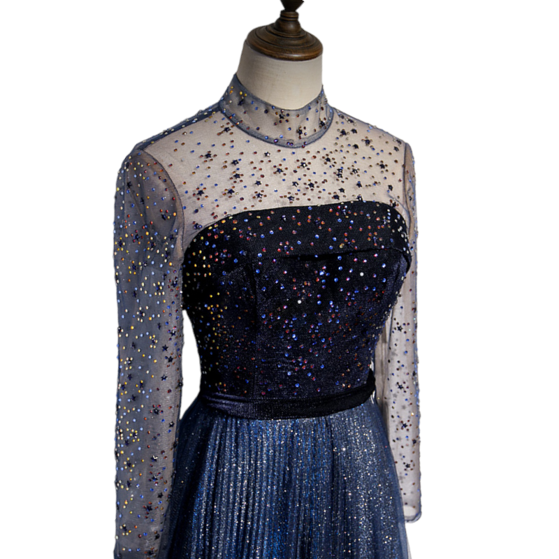 Plus Size Shiny Stars Long Sleeve Gown– Hello Curve