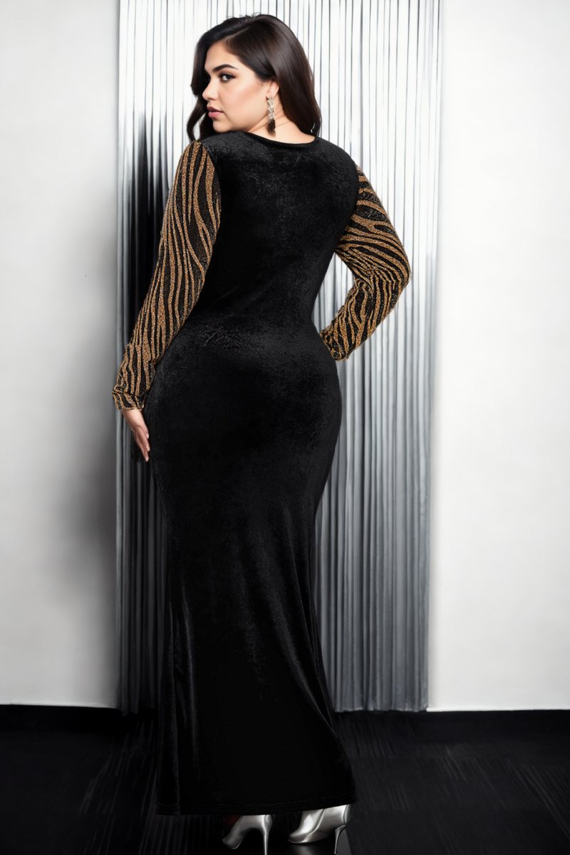 Amyra Plus Size Zebra Formal Dress– Hello Curve