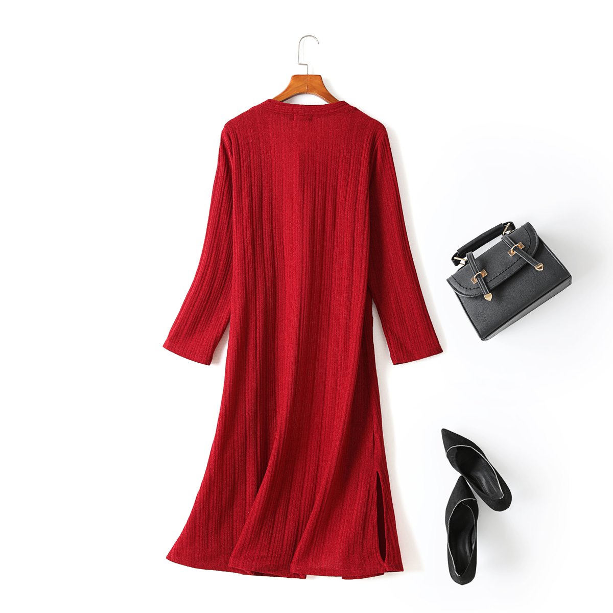 Yvette Plus Size Tunic Cardigan (Black, Red)– Hello Curve