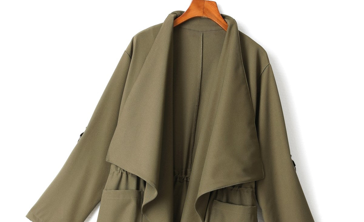 Rebecca Plus Size Trench Coat Jacket (Green, Pink, Beige, Black)– Hello ...