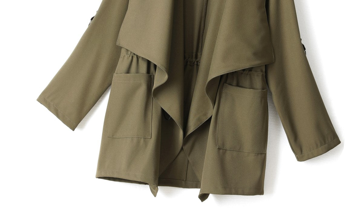 Rebecca Plus Size Trench Coat Jacket (Green, Pink, Beige, Black)– Hello ...