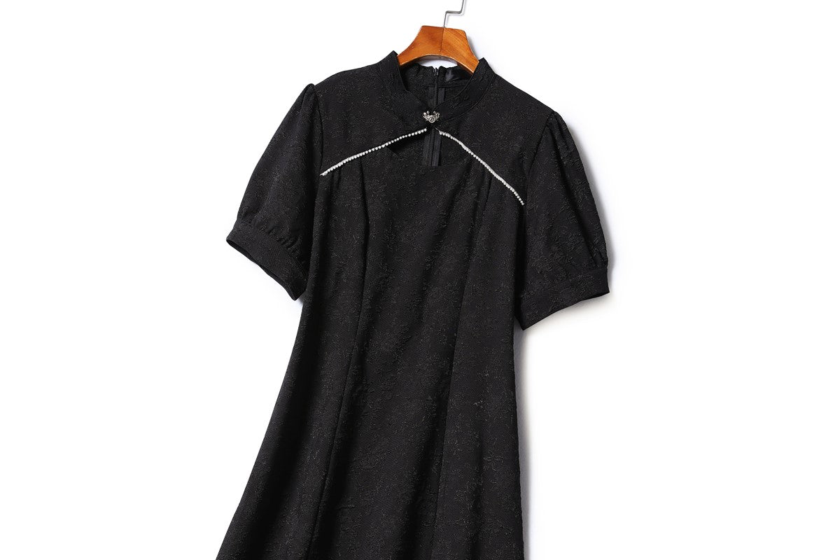 Plus Size Black Cheongsam– Hello Curve