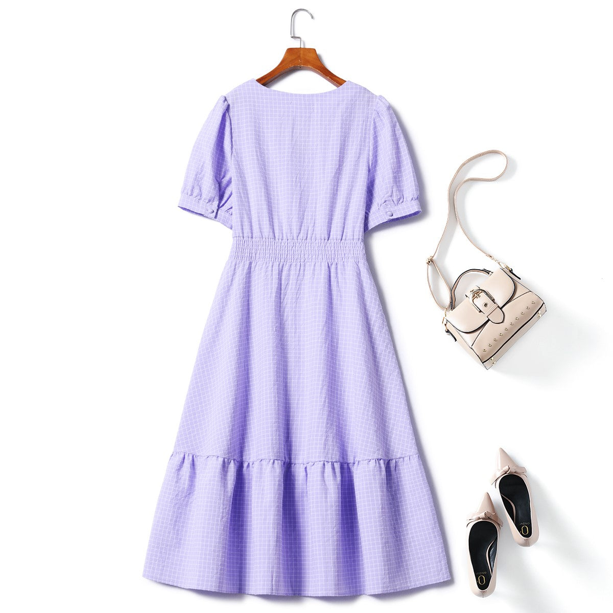 Plus Size Checked Mermaid Midi Dress– Hello Curve