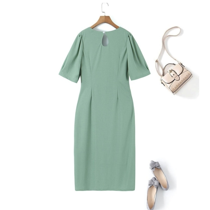 Plus Size Drape Midi Dress– Hello Curve