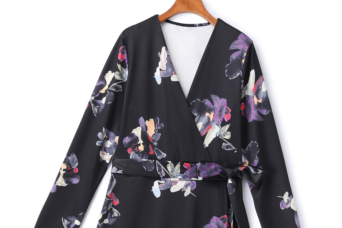 Daleysa Plus Size Floral Wrap Maxi Dress– Hello Curve