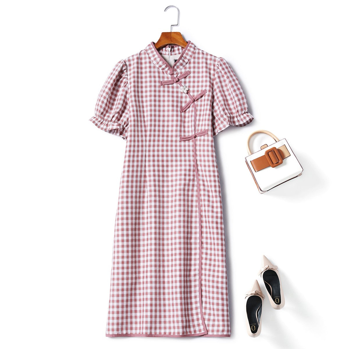 Plus Size Gingham Cheongsam– Hello Curve