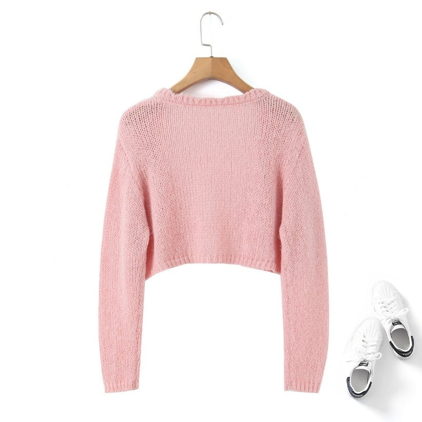 Plus Size Pink Scallop Crop Cardigan Hello Curve