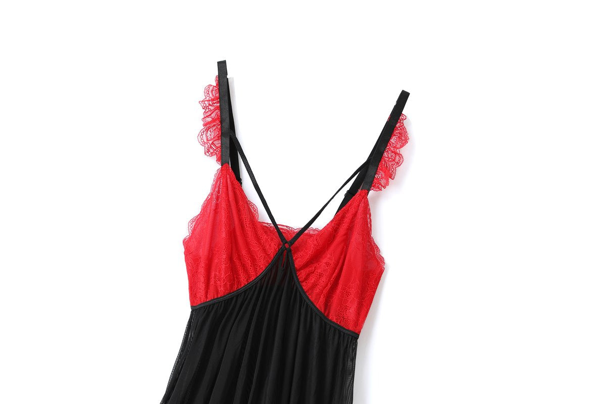 Lola Plus Size Lace Lingerie Babydoll Slip Dress and G String Panty ...